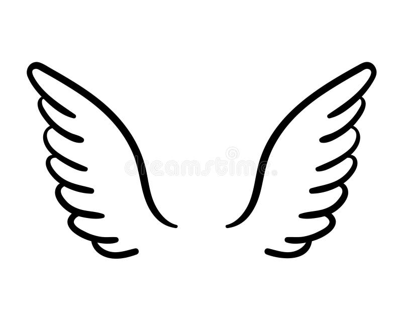 Angel Wings in Heaven Hawk Feather Wing Pattern Stock Vector ...