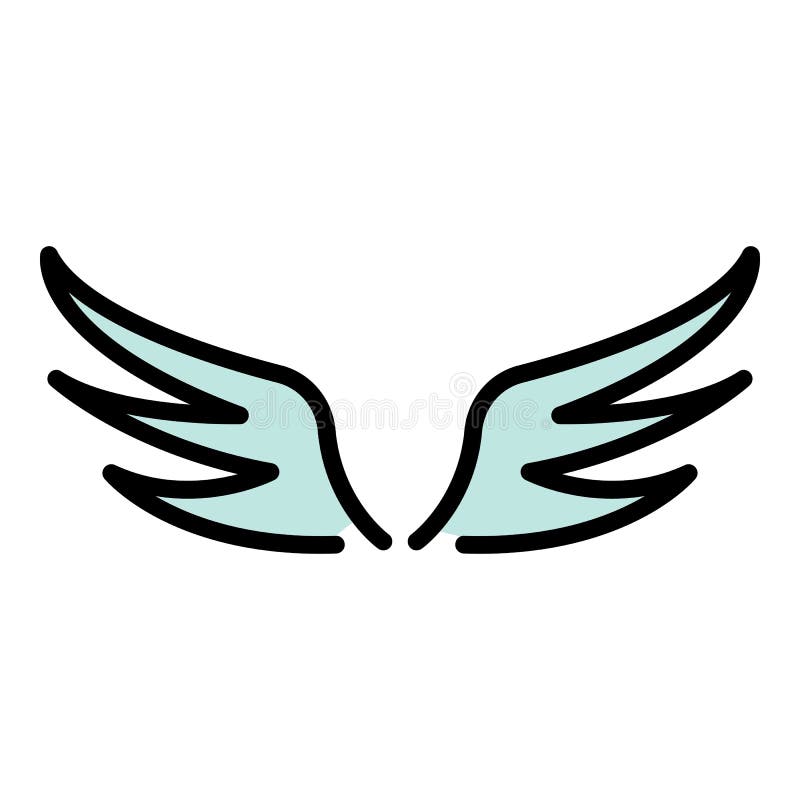 Angel Wings Icon Color Outline Vector Stock Vector - Illustration of ...