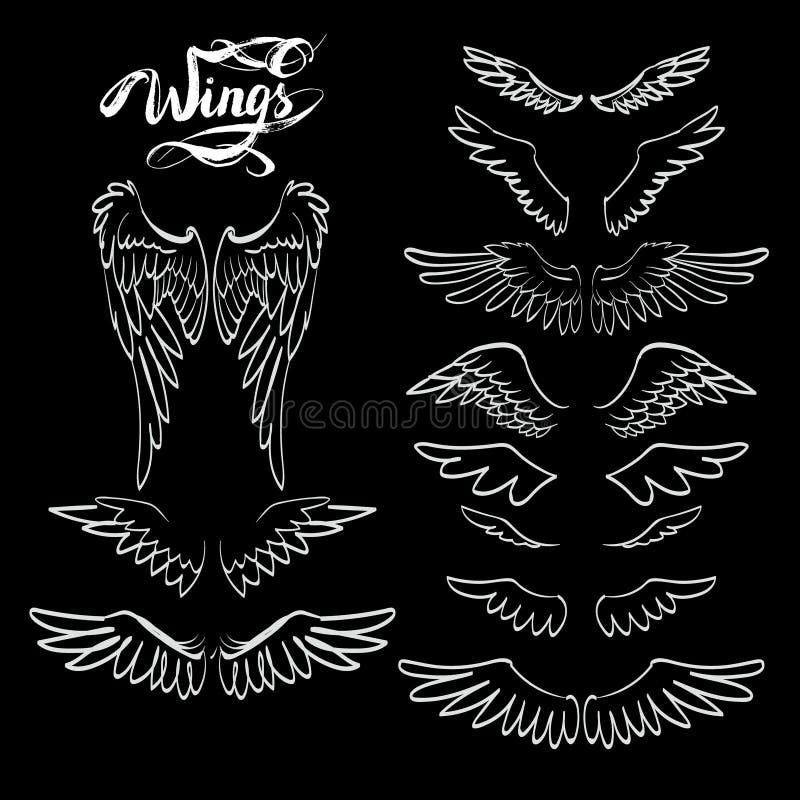 Angel Wings , Lettering, Drawing Stock Illustration - Illustration of ...