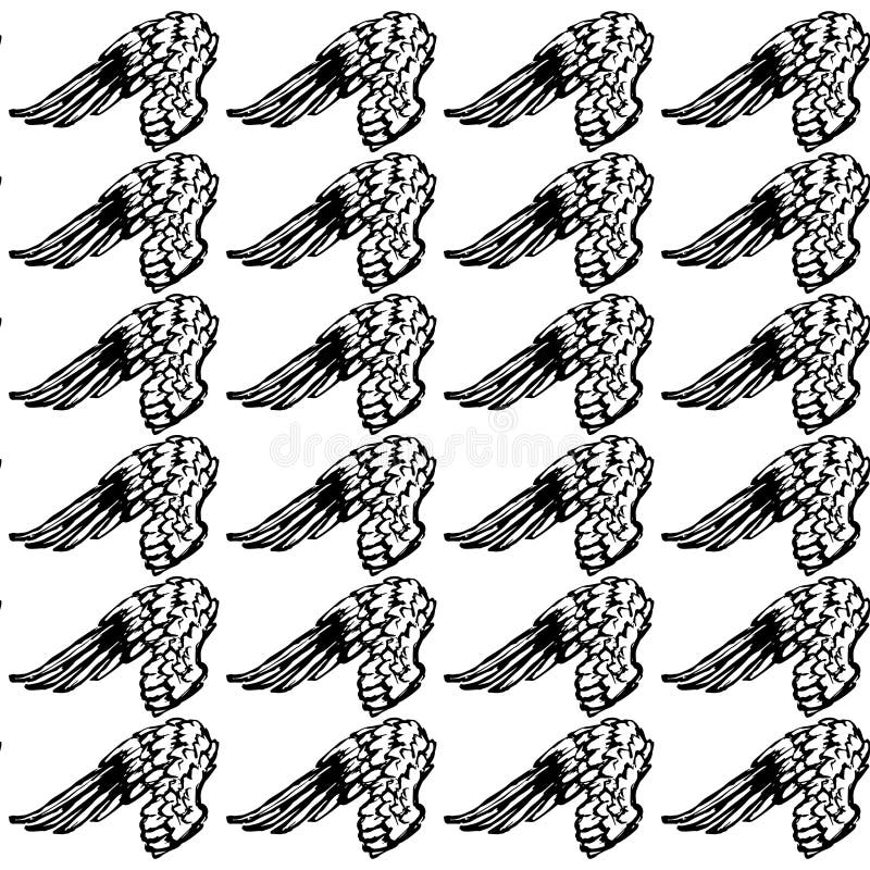 Angel Wings Texture Pattern Vector Drawing Stock Vector - Illustration ...