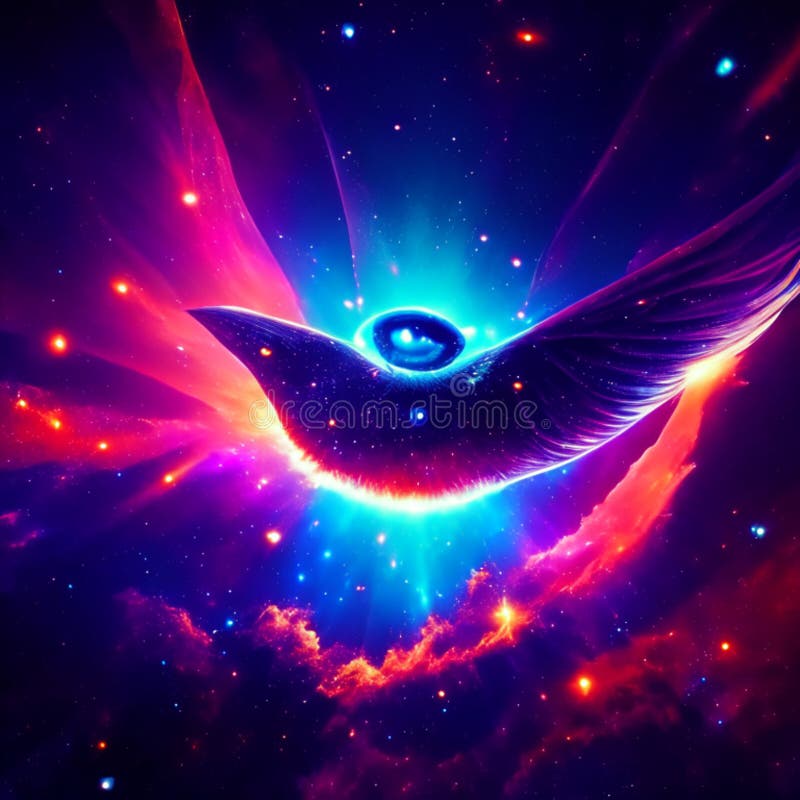 Angel Wings in the Outer Space. 3D Illustration. Vector Stock ...