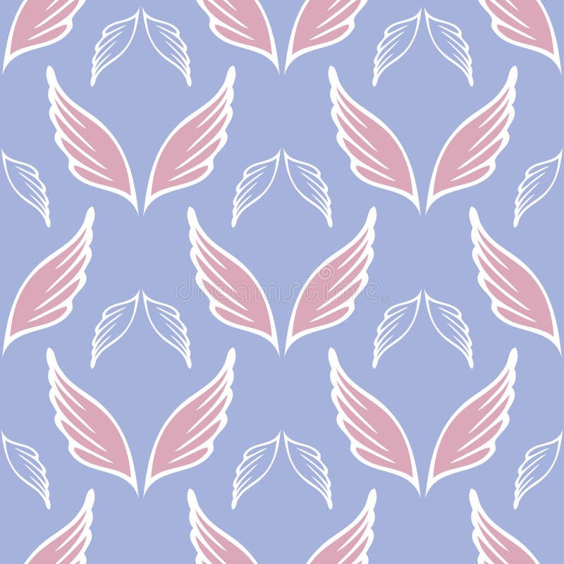 Angel Wings Seamless Sketch Pattern Stock Vector - Illustration of ...