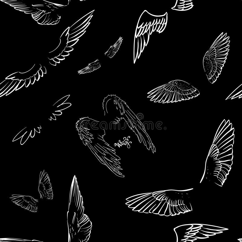 Angel Wings Texture Pattern Vector Drawing Stock Vector - Illustration ...