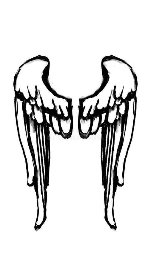 Angel Wings Texture Pattern Vector Drawing Tattoo Stock Illustration ...