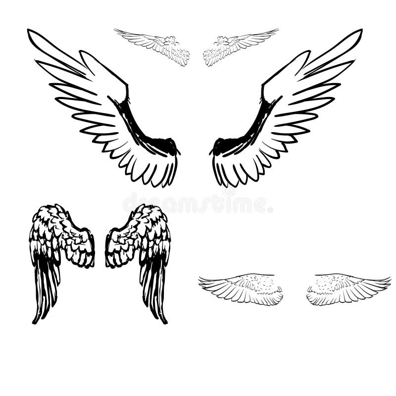 Angel Wings Texture Pattern Vector Drawing Stock Vector - Illustration ...