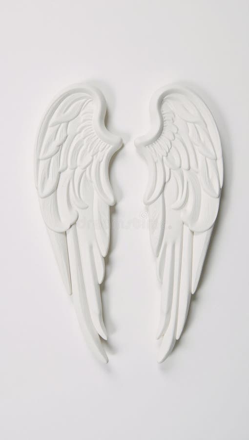 Angel Wings on White Backdrop Vibrant and Isolated Stock Illustration ...