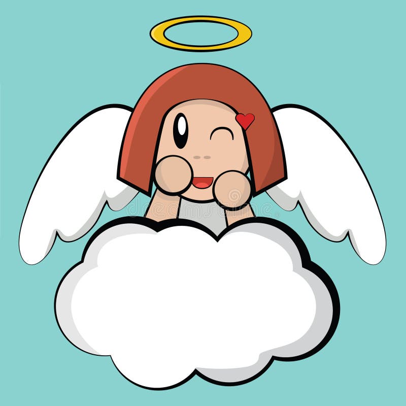 Angel with Winking Expression. Vector Illustration Decorative Design ...