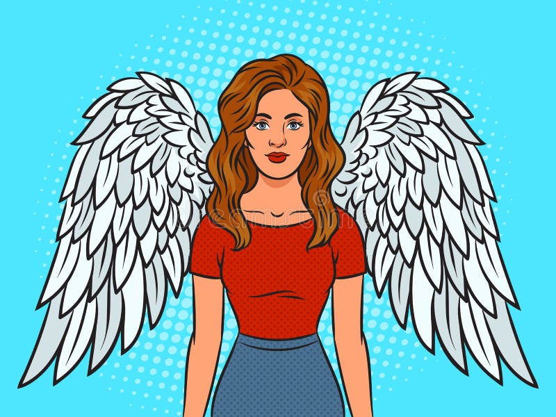 Angel Girl Pinup Pop Art Vector Illustration Stock Vector Illustration Of Female Virgin