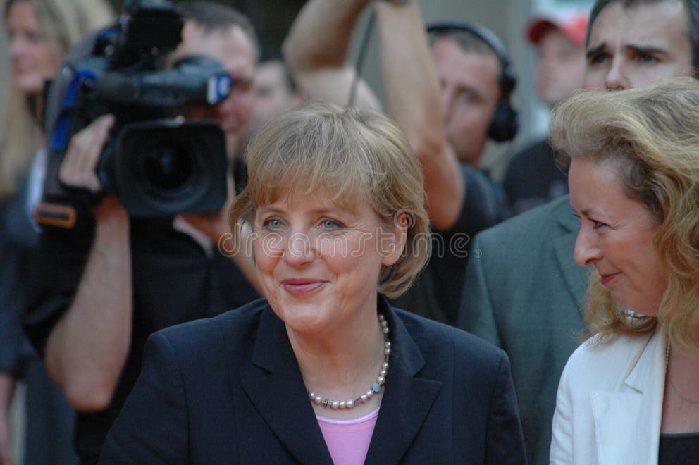 Angela Merkel editorial photography. Image of laughing - 38308432