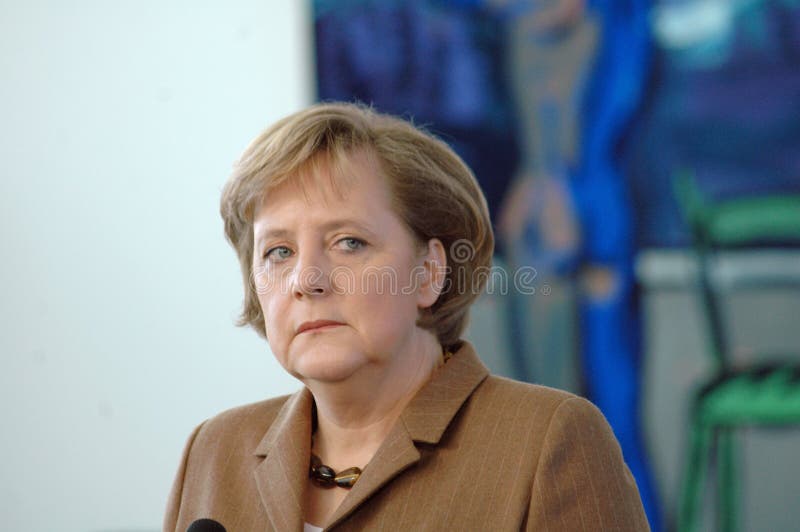 Angela Merkel redaktionelles foto. Bild von expressionismus - 52007071