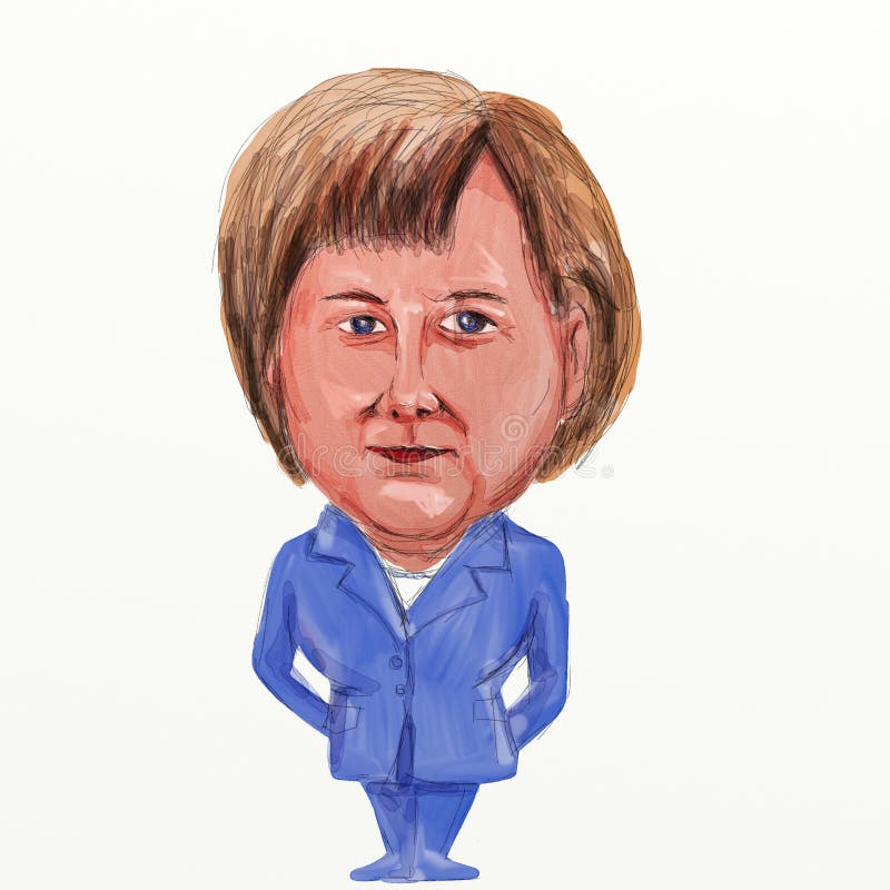 Angela Merkel German Chancellor Cartoon Foto de archivo editorial ...
