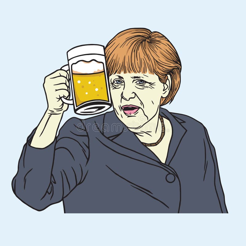 Angela Merkel Octoberfest. Vector Illustration. September 28, 2017 ...