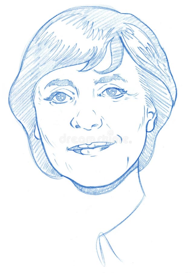 Angela Merkel Cartoon Vector Portrait Editorial Stock Photo ...