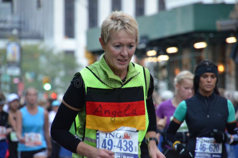Angela is Running the Marathon Editorial Image - Image of exercise ...