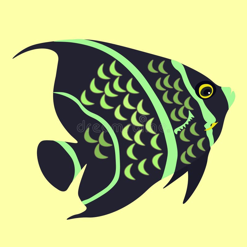 Angelfish the Fish a Black Vector Illustration Stock Vector ...