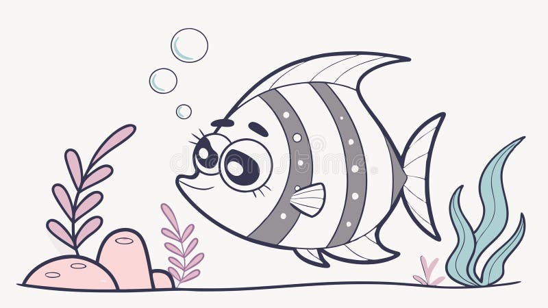 Angelfish Fish Victorious Sits Room Fruits Vector Stock Vector ...