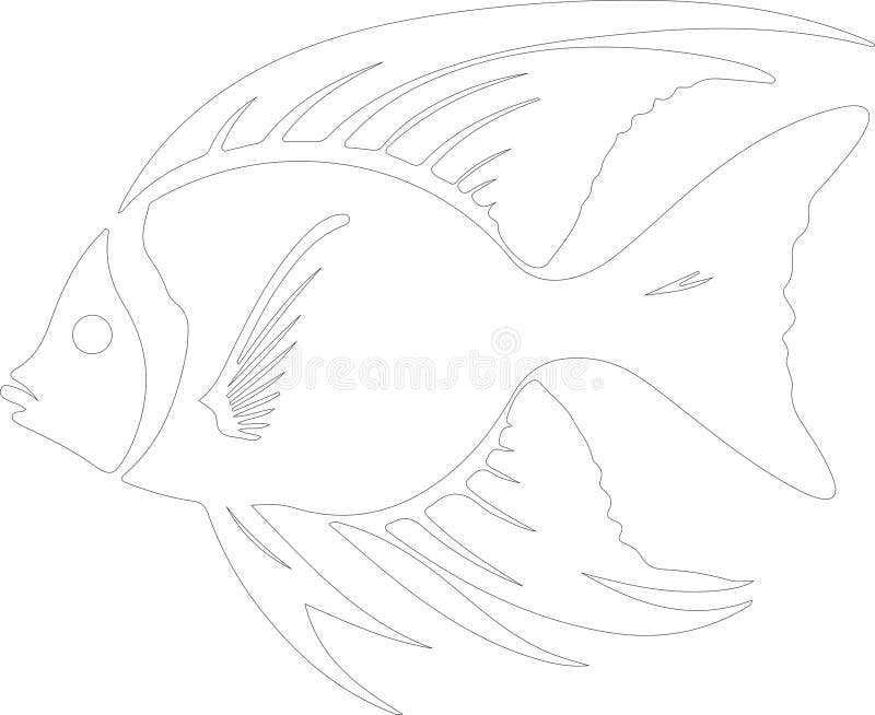 Angelfish Outline Silhouette Generative Ai Stock Vector - Illustration ...