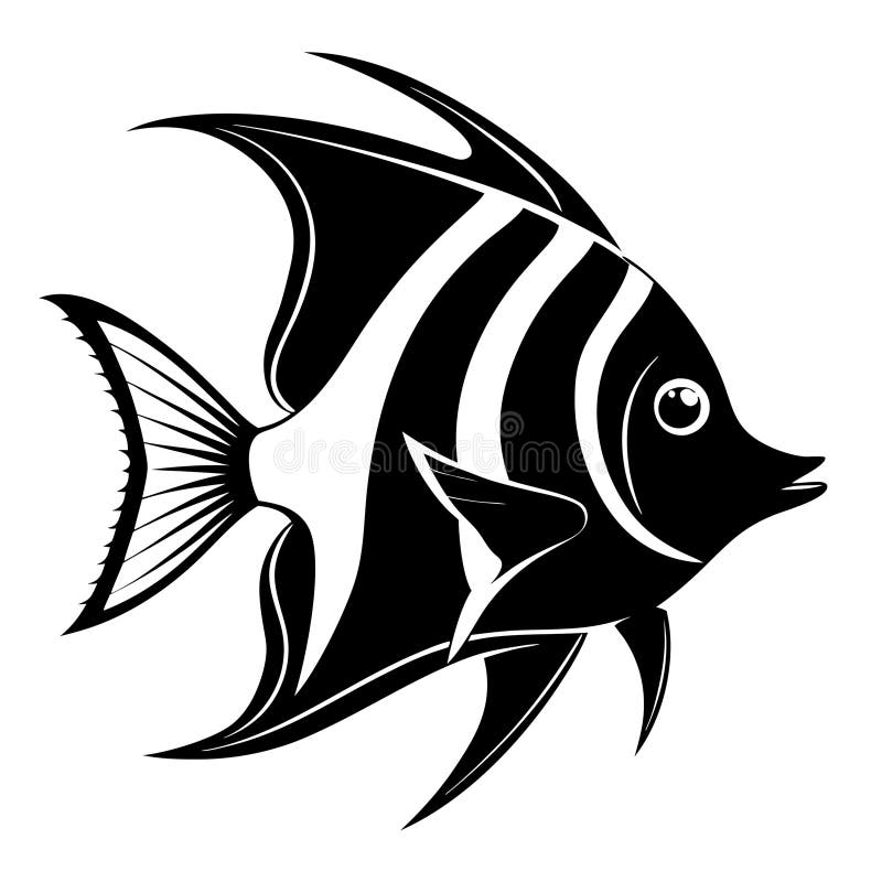 Angelfish Silhouette Vector Illustration Stock Illustration ...