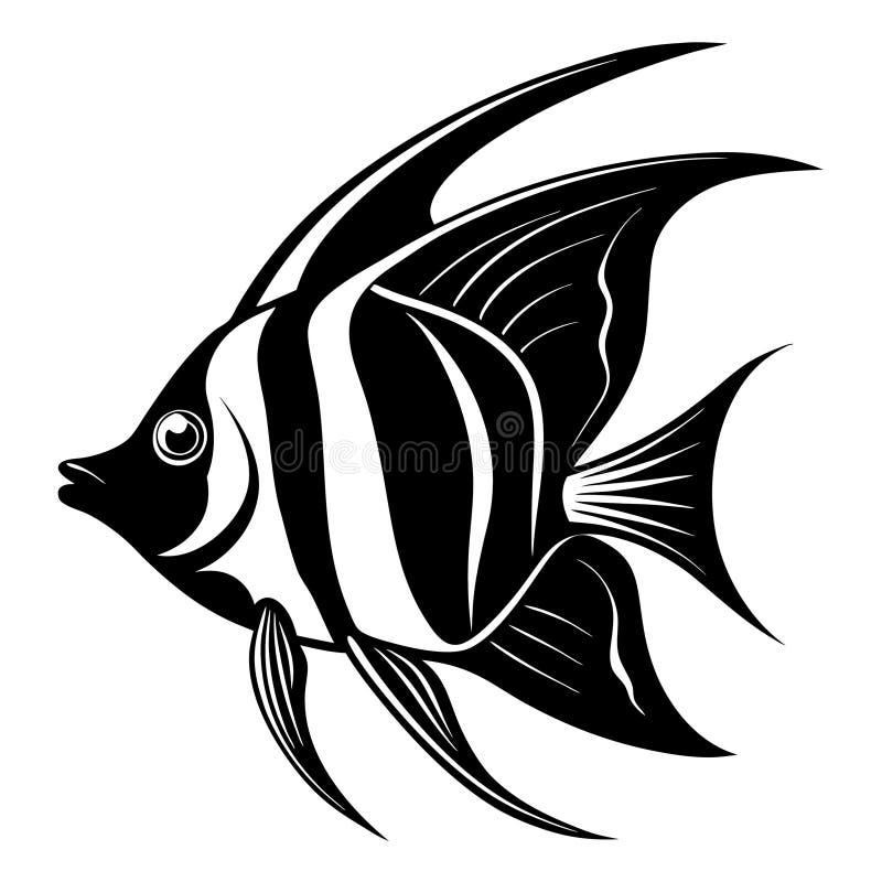 Angelfish Silhouette Vector Illustration Stock Illustration ...
