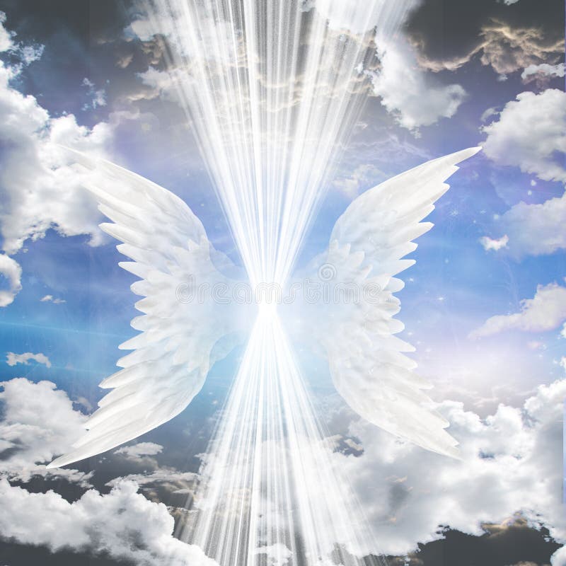 Angelic Being Reveals Light Stock Illustration - Illustration of ...