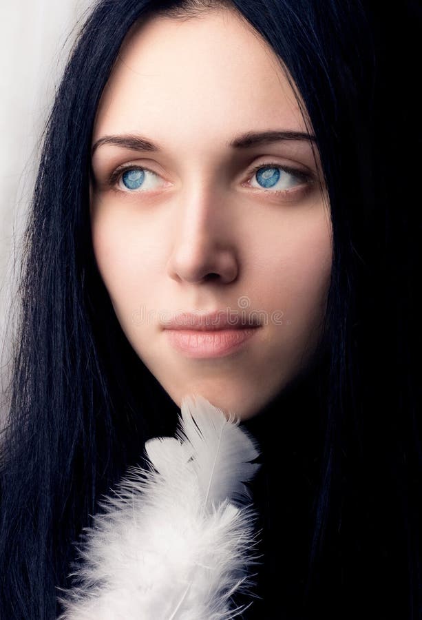 Angelic face stock image. Image of calmness, feather - 14705941