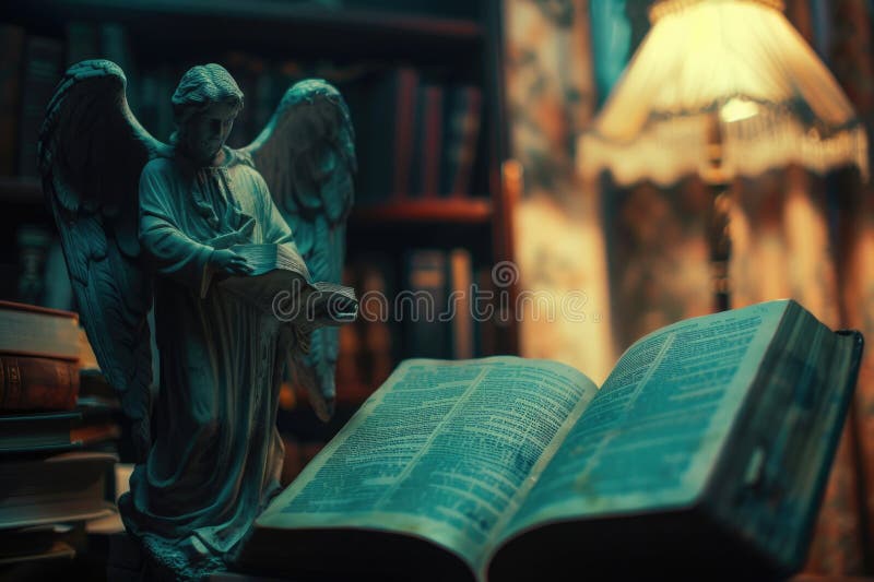 Angelic Figure Reading Book, Suitable for Educational Concepts Stock ...