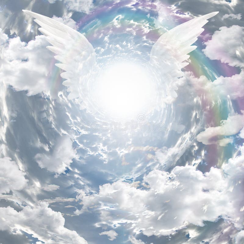 Angel of Light in Sky stock illustration. Illustration of belief - 329502