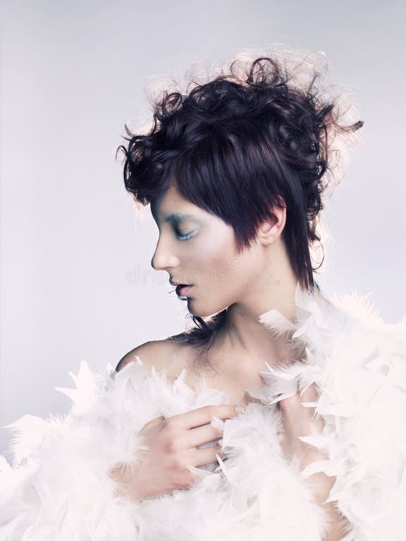 Angelic woman stock photo. Image of girl, feathers, beauty - 22946248