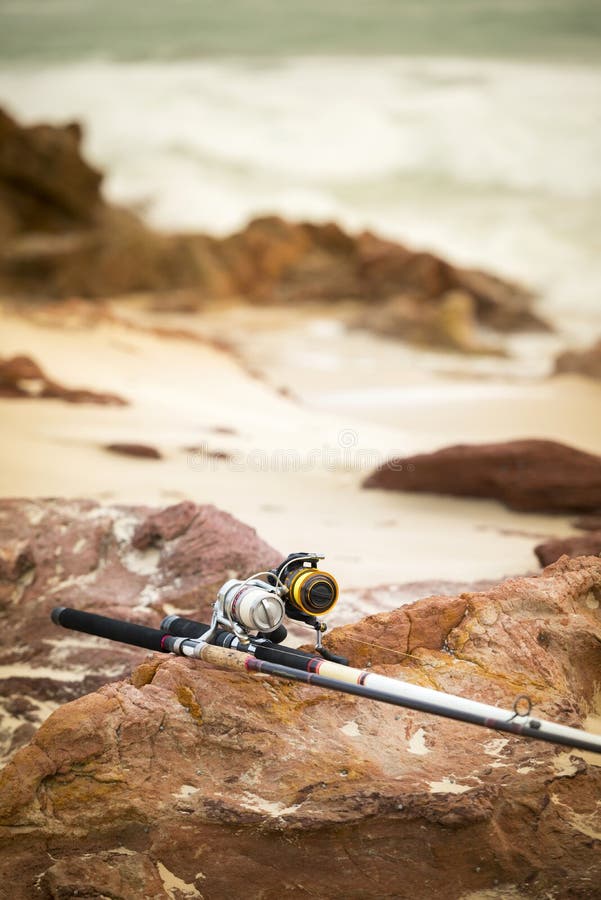 Angeln auf Strand stockfoto. Bild von fischen, frech - 101239484