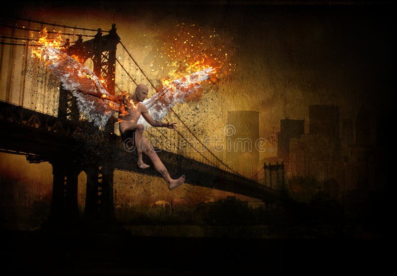 Le ali di un angelo caduto illustrazione vettoriale. Illustrazione di ...