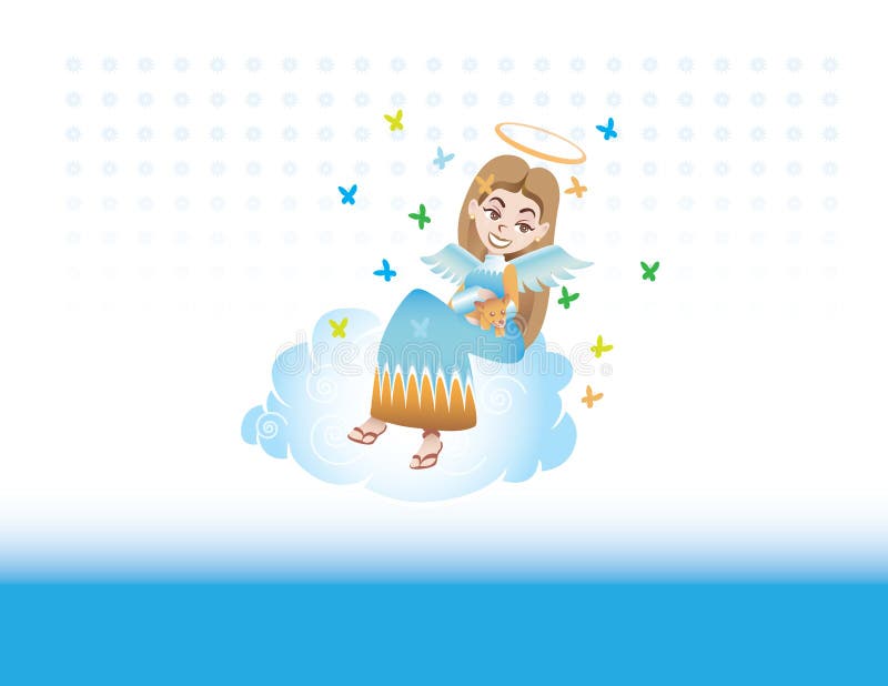 Angelo Con Il Suo Cane Di Animale Domestico Illustrazione di Stock ...