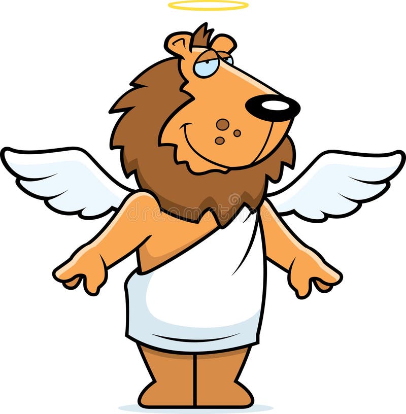 Angelo del leone illustrazione vettoriale. Illustrazione di felice ...