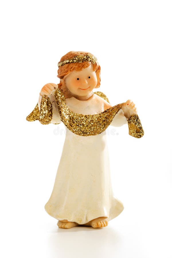 Angelo Di Natale Isolato Su Bianco Fotografia Stock - Immagine di ...