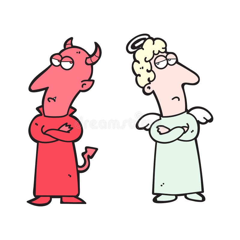 Angelo E Demone Del Fumetto Illustrazione di Stock - Illustrazione di ...