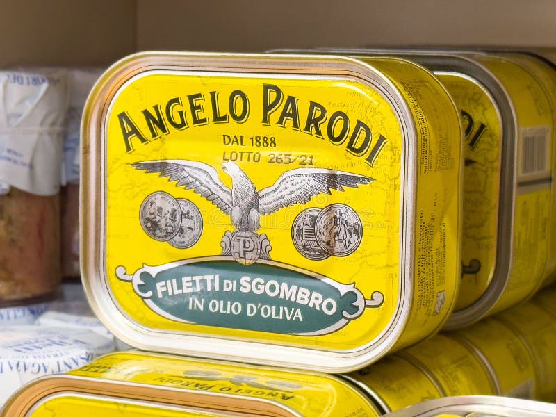 Angelo Parodi Mackerel Fillets Olive Oil Packaging Editorial Photo ...