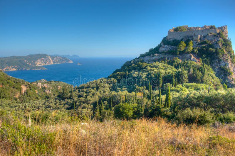Angelokastro Castle at Greek Island Corfu Stock Image - Image of ...