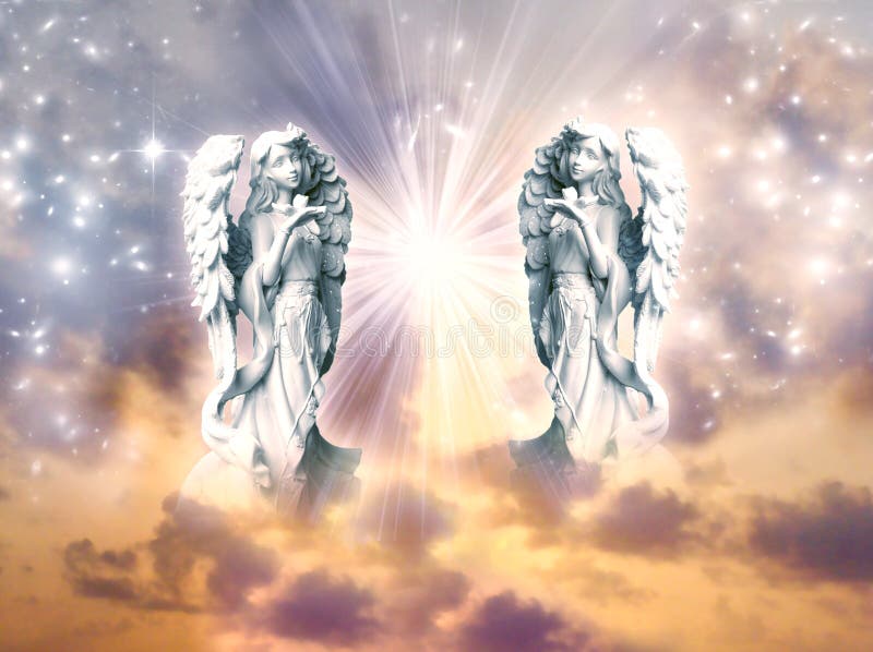 Angels with divine Light stock photo. Image of beams, forgiveness - 8453340