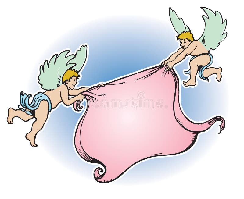 Angels with Banner stock vector. Illustration of innocent - 22632136