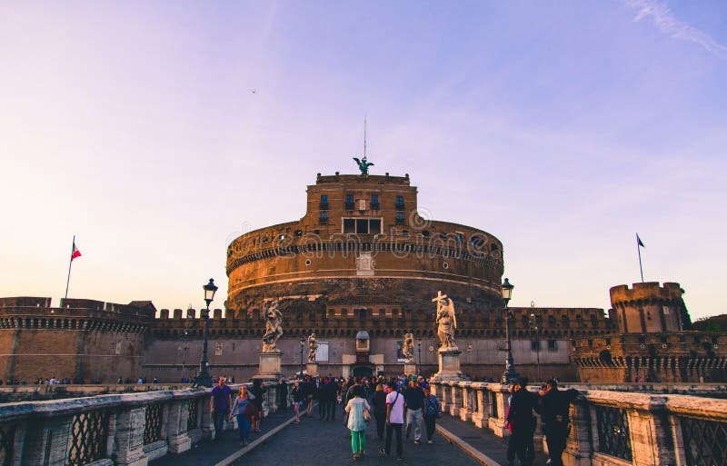 Angels Castle in Rome, Ambient Evening Light Editorial Stock Image ...