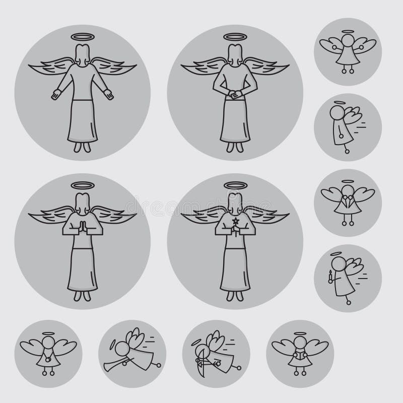 Angels Collection. Vector Illustration Decorative Design Stock Vector ...