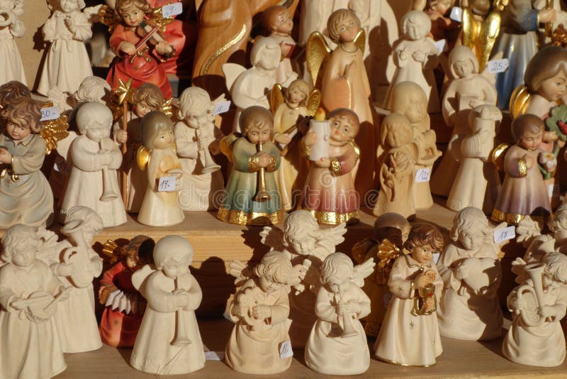 Angels stock image. Image of painted, collection, wooden - 43251095