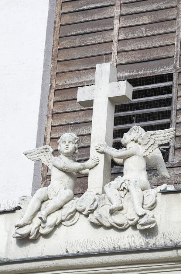Angels with Cross stock photo. Image of idol, memorial - 101345908