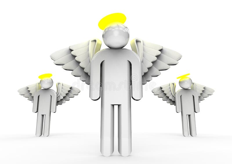 Three Angels Christmas Card Design Stock Vector - Illustration of ...