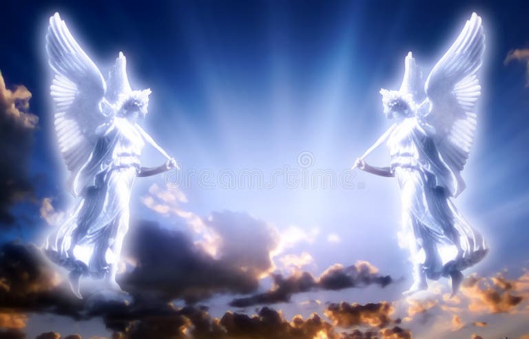 Angels with divine Light stock photo. Image of beams, forgiveness - 8453340