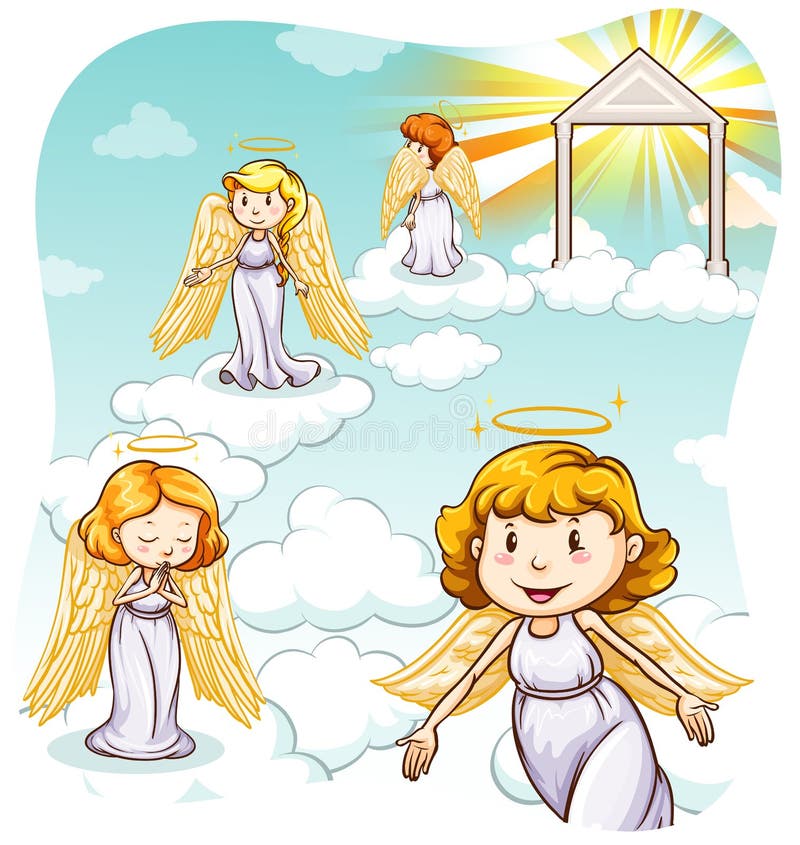 Four Angels Fractal Abstract Background . Stock Illustration ...