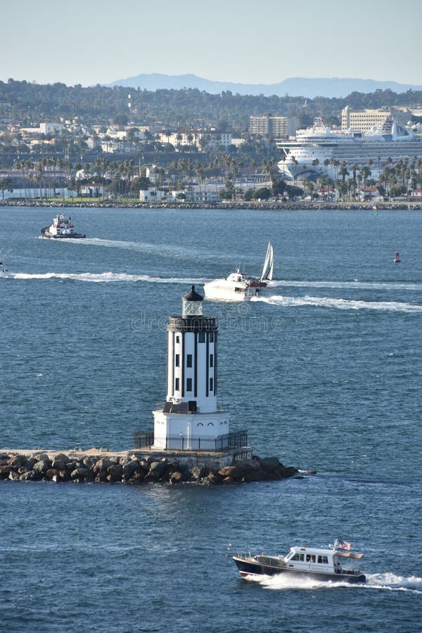 Angels Gate Lighthouse in California Stock Photo - Image of coast ...