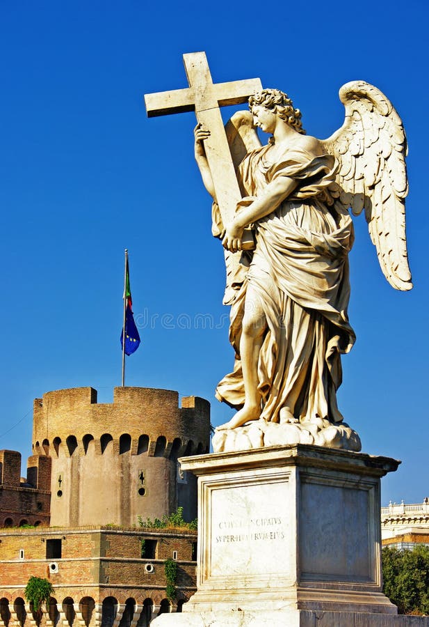 Angel Statue Rome stock photo. Image of statue, tiber - 22978806