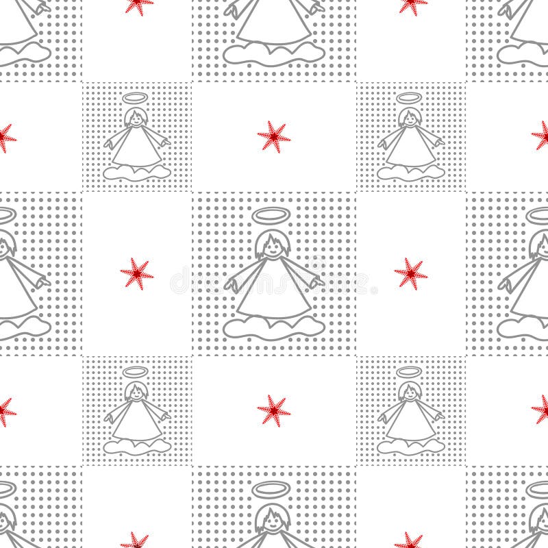 Angels. Seamless Christmas Pattern Stock Vector - Illustration of angel ...