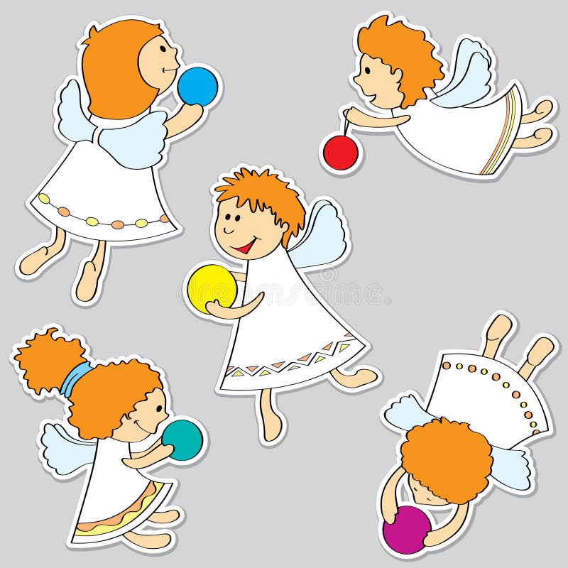 Angels Set stock vector. Illustration of angel, heaven - 12021100
