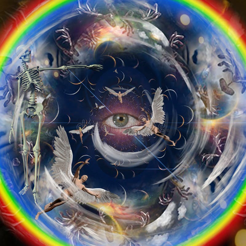 Angels and all seeing eye stock illustration. Illustration of ...